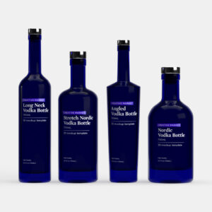 750mL Glass Vodka Bottles - Set of 4 - Creative Design Market